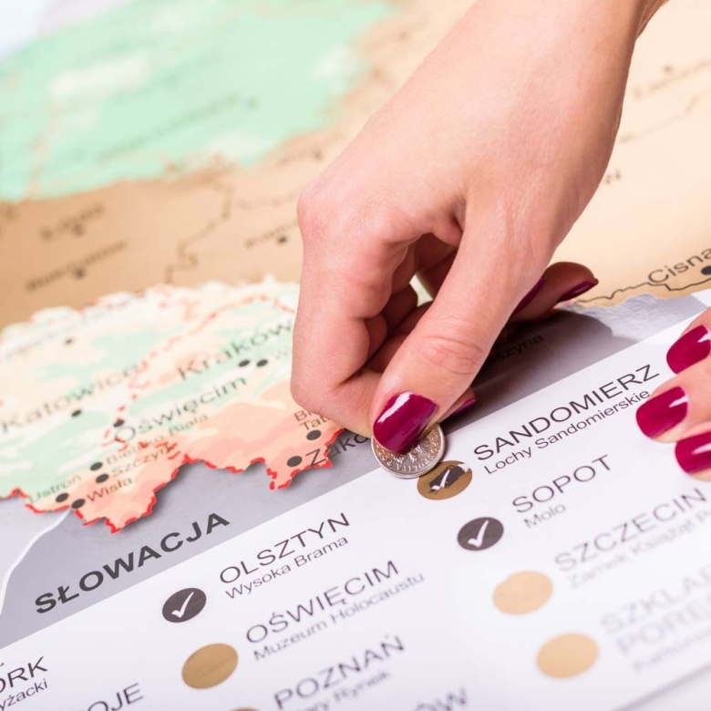 Płonąca Żyrafa - Mapa zdrapka Polski